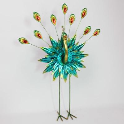 China Pavo Brilhante Colorido Metal de Tamanho Médio Ornamento de Jardim de Animais Design Artístico Tema Natureza à venda