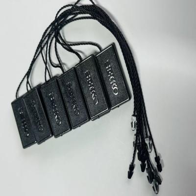 China Weatherproof 3 Inch Black Hang Tag String Swing Tag Thread 100Pcs for sale