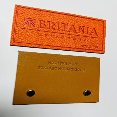 China Rectangle Shape Custom Leather Labels for Garment Label Promotion for sale