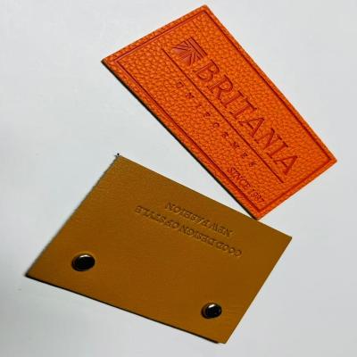 China Rectangle Shape Custom Leather Labels for Garment Label Promotion for sale