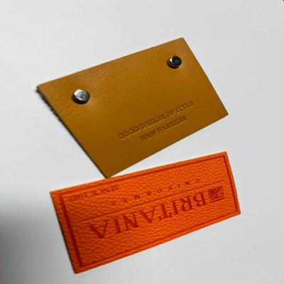 China Rectangle Shape Custom Leather Labels for Garment Label Promotion for sale