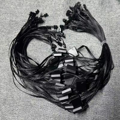 China String Style Black Hang Tag String 7 Inches Length High Durability Ensures Secure Attachment on Clothing and Merchandise for sale