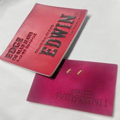 China Embossed Leather Custom Leather Labels Durable Tags Perfect for Apparel Accessories Clothing and Craft Projects for sale