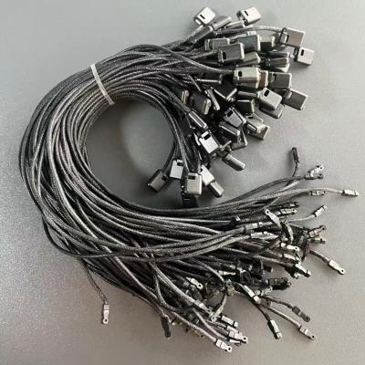 China Width 0.2 Inches Black Hang Tag String 100 Pieces Perfect for Clothing Accessories and Merchandise Tagging Solutions for sale