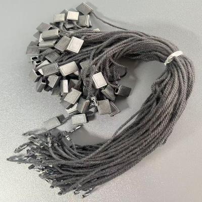 China Black Hang Tag String Cotton Material Thickness 0.2mm Ideal for Apparel Labeling and Product Identification for sale