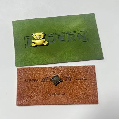 China Customization Custom Leather Labels Embossed Durable Personalized Leather Tags for Apparel Accessories and Craft Projects for sale