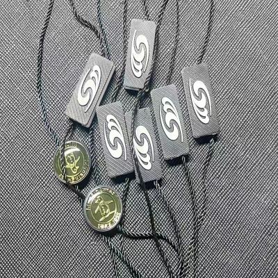 China 7 Inches Black Hang Tag String 0.1 Ounces Lightweight Hanging Tags Suitable for Apparel Product Tags and Retail Display for sale