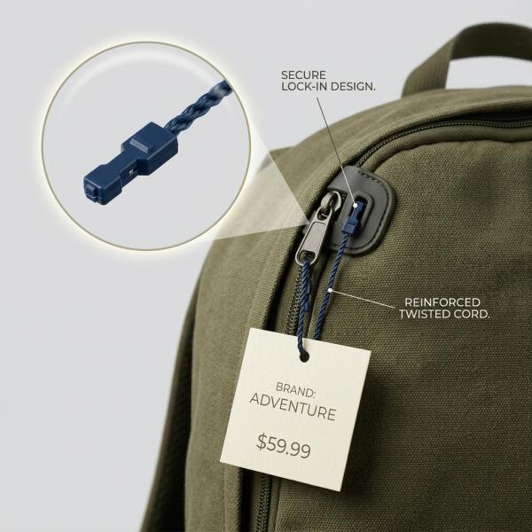 Quality Lightweight Security Loop Plastic Tag Fastener For Retail Shops Dark Blue for sale