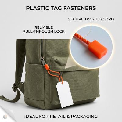China Fabrics Orange Plastic Tag Fastener Retail Store Clothing Accessory for sale