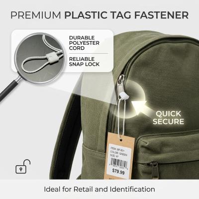 China Sustainable Square Locking Plastic Tag Fastener String Seal CMYK For Clothes Custom for sale