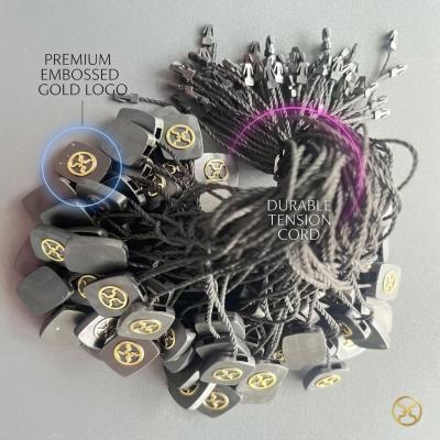 China High Durability Black Hang Tag String 0.2mm Thickness 0.2 Inches Width Designed for Secure Attachment of Clothing Labels for sale