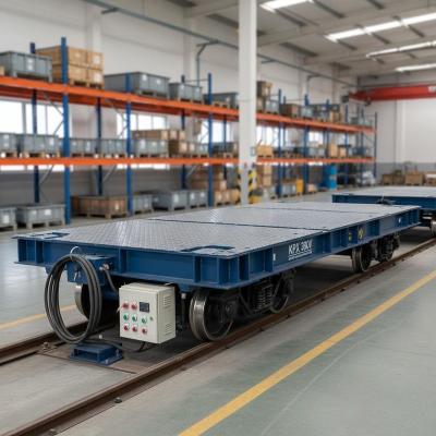China 10 Ton Loading Capacity 380V Cable-Powered Rail Transfer Cart with 30m/min Transfer Speed for Industrial Use for sale