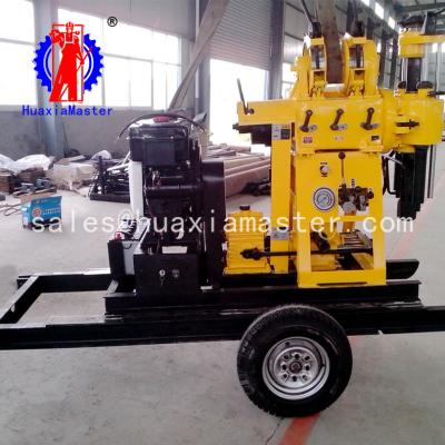 China Trailer xyx-200 wheeled hydraulic drill for geological exploration core drilling sampling drill is easy to move for sale