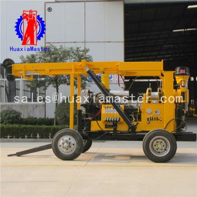 China Shandong master xyx-3 wheeled hydraulic drilling machine is easy to move and start large deep hole digging machine elect for sale
