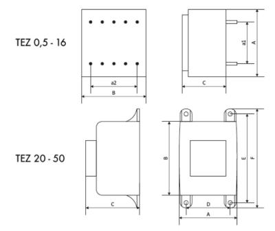 China Transformador TEZ con Zakres mocy 0.5~50VA, 24~500V 50/60Hz en venta