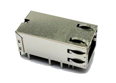 China 10GBASE-T ICMs Single Port 60W THT PoE RJ45 Jack G27-122T-066A for sale