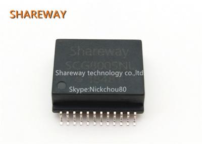 중국 단 하나 항구 10G 이더네트 랜 변압기 FTG0015-SG 24는 HDBasr-T를 위한 까만 색깔을 핀으로 꼿습니다 판매용