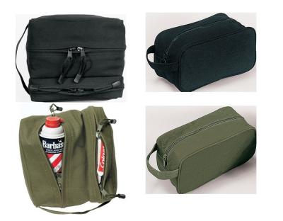 China Green Canvas Toiletry Travel Kit Bag Two Layers Women Toiletries Bag for sale