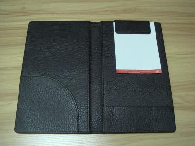 China Black Checkbook, log book and Menu PU Hotel Information Folder for Hotel, motel or restaurant for sale