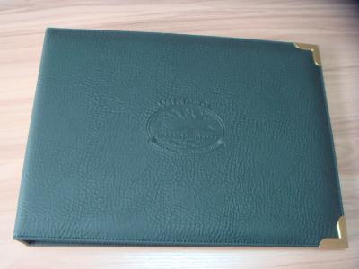 China Promotional gift Restaurant, Spa and Bar Note book Hotel Information Folder Cover with Elegance design for sale