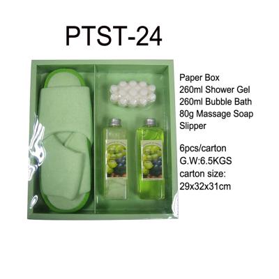 China Hotel Bathroom Amenities Shower Gel / Massage Soap / Slippers  / Bubble Bath for sale