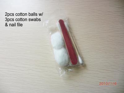 China Hotel amenities kit,OEM cotton swabs ,cotton balls for stars hotels with a PE bag for sale