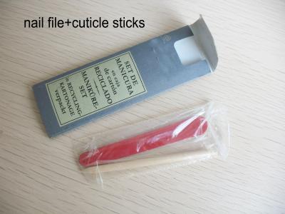 China Hotel amenities kit,OEM competitive price and good service, nail file, cuticle sticks for sale