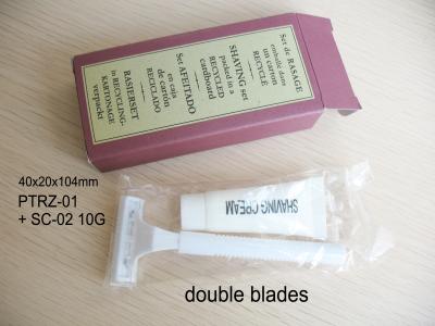 China Hotel amenities, renewable resource white razor and shaving cream for sale