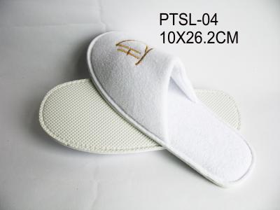 China White Disposable Hotel Cotton Terry Cloth Slippers Eco-Friendly Closed Toe Style for sale