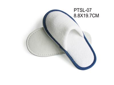 China Cotton Terry Cloth Disposable Hotel Slippers With 5mm EVA Sole for sale