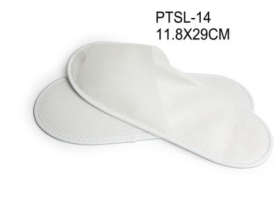 China White Non-Woven Disposable Hotel Open Toe Slippers With 3mm Eva Sole for sale