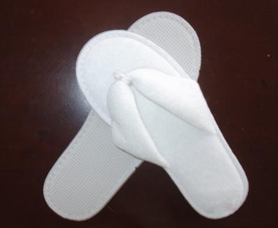 China Womens Disposable Hotel Flip Flops Slippers Polyester Velour Material for sale