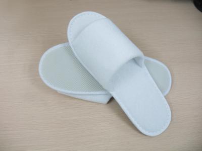 China Disposable Hotel Bathroom Peep Toe Slippers , Polyester Terry Cloth Material for sale