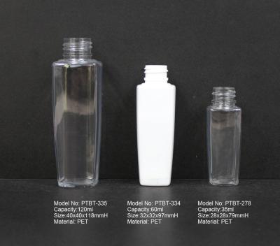 China Customize Color Hotel Shampoo Bottle, OEM PET Empty Bottles With 35ml, 60ml, 120ml for sale