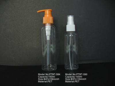 China 100ml 150ml Hotel Shampoo Bottle Made From PET Materials Pump Cap For Hotel ／ Spa for sale
