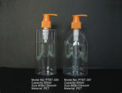 China Hotel Shampoo Bottle, 300ml, 400ml, PET Materials, Pump Cap, Flat Or Round Shoulder Bottle, Liquid Bottle, Empty Bottle for sale