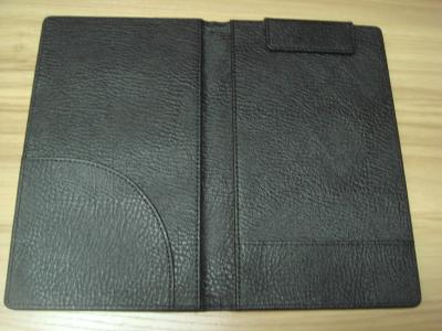 China PU leather composition checkbook, log book cover, custom Logo Hotel Information Folder for sale