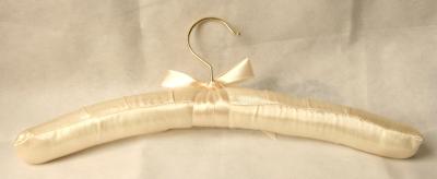 China Satin Hotel Clothes Hangers with chrome plated or galvanized hook for men and women for sale
