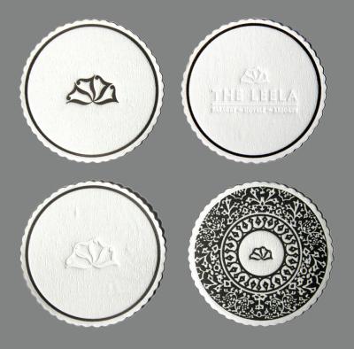 China 4c printed Custom made Logo promotional Tissue Coasters for Hotel drinks for sale