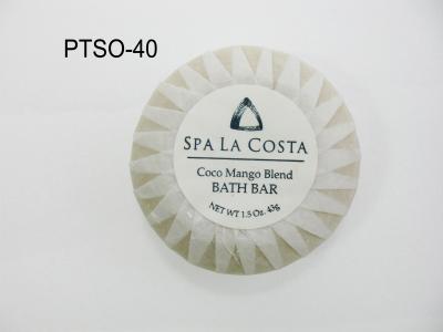 China 1.5oz Round Natural Body Soaps With Green Tea Fragrance Pleat Wrapping for sale