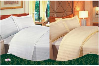 China White / Yellow Personalized 100 % Cotton Full Size Solid Color Dyed Hotel Bed Linen Sets for sale