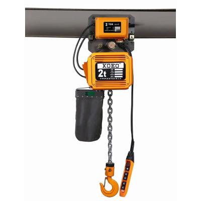 China IP55 Three Phase Electric Chain Hoist Dual Speed 2 Ton Hoist 400V Electromagnetic DC Brake Forged Steel Hook for sale