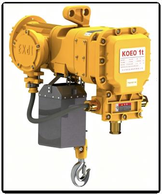 China 1 Ton - 30 Tons Explosion Proof Electric Hoist OEM / ODM Flameproof Hoist Yellow Alloy Steel for sale
