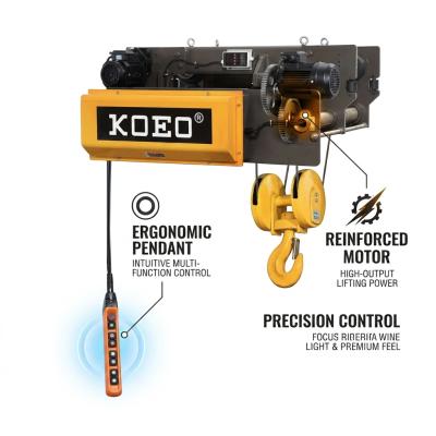China Single Girder Electric Wire Rope Hoist 3 Phase 2 Ton Wire Rope Hoist IP55 With Ultra Low Headroom for sale