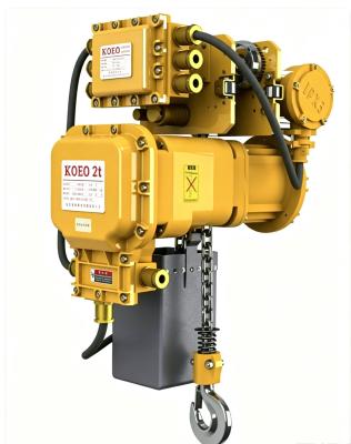 China Exd II CT4 Explosion Proof Electric Hoist 2 Ton Electric Chain Hoist With Motorized Trolley for sale
