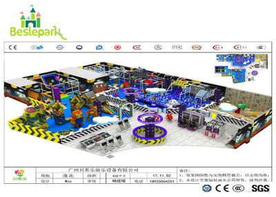 China Kindergarten Large Indoor Playground Anti - Crack For 3 - 15 Years Old for sale
