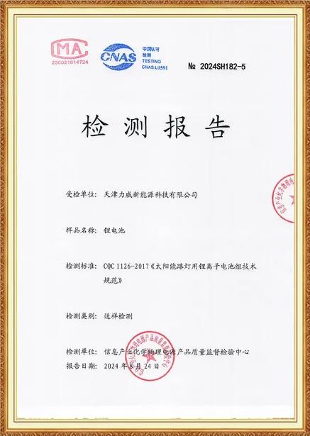 Test Report - Tianjin Liwei New Energy Technology Co., Ltd.