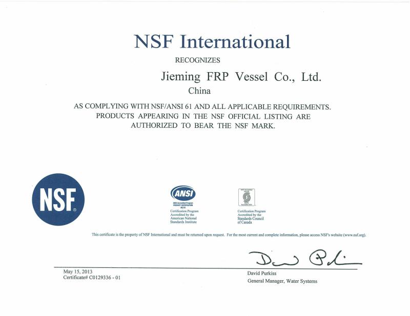 NSF - Guangzhou Jieming Water Treatment Equipment Co., Ltd.