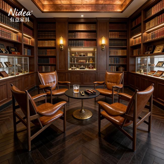 Midcentury Luxury Solid Wood Chieftain Chair Classic Design Leather ...