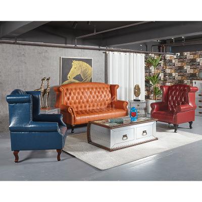 China Nidea #8891 HOME Top Chinese Handmade Traditional Genuine Leather Chair Set Wood Legs Bedroom Park Villa Living for sale
